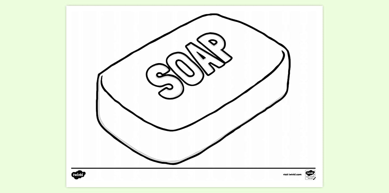 Bar of Soap Colouring Sheet | Colouring Sheets - Twinkl