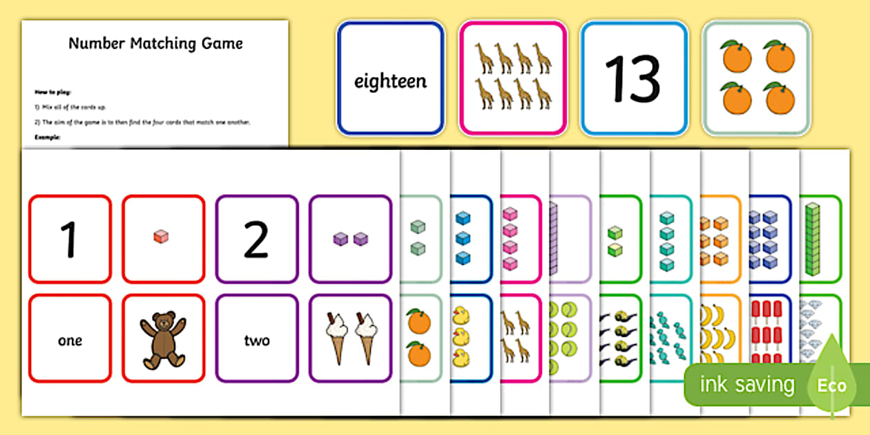 1-20 Number Matching Card Game (teacher made) - Twinkl