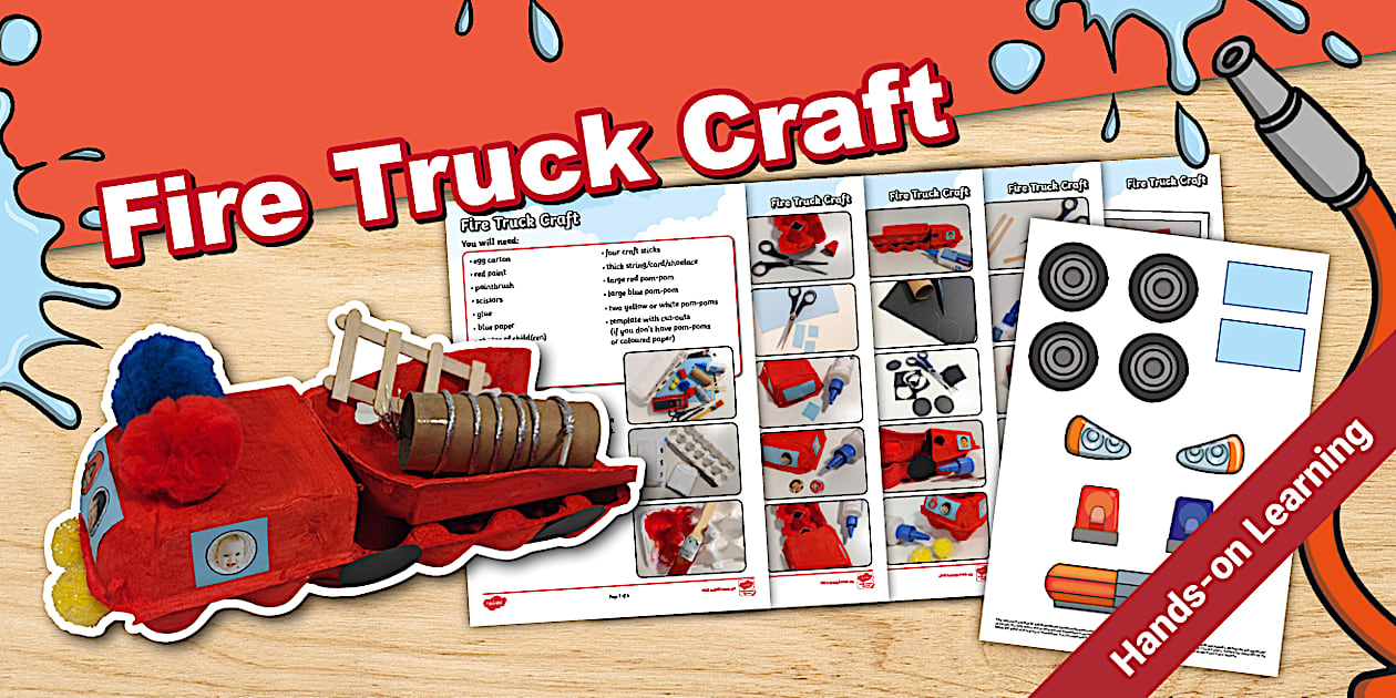 Fire Truck Craft (teacher made) - Twinkl