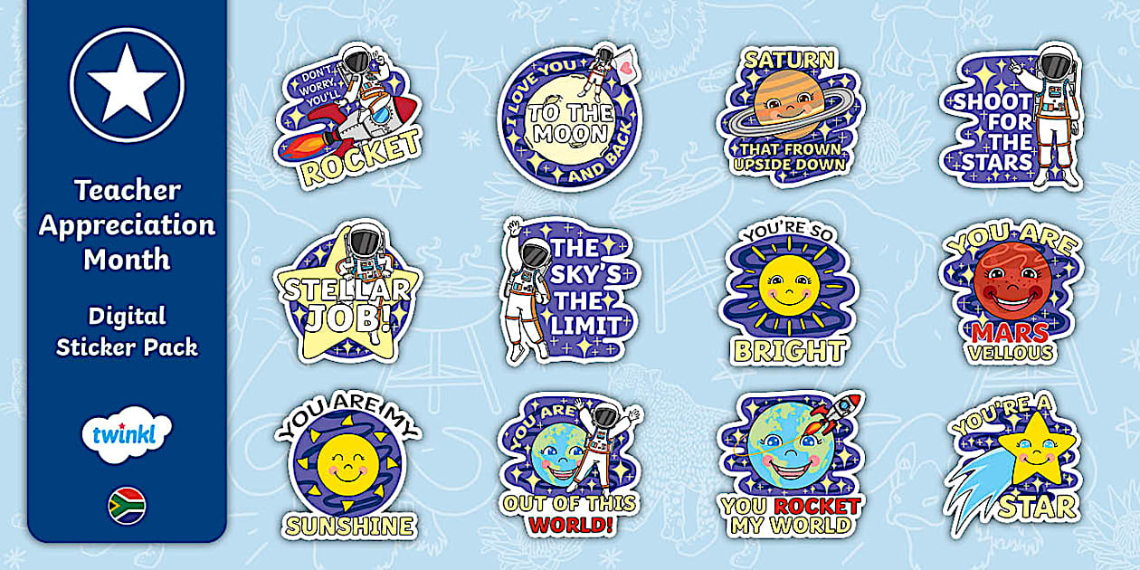 Teacher Appreciation Month Digital Sticker Pack - Twinkl