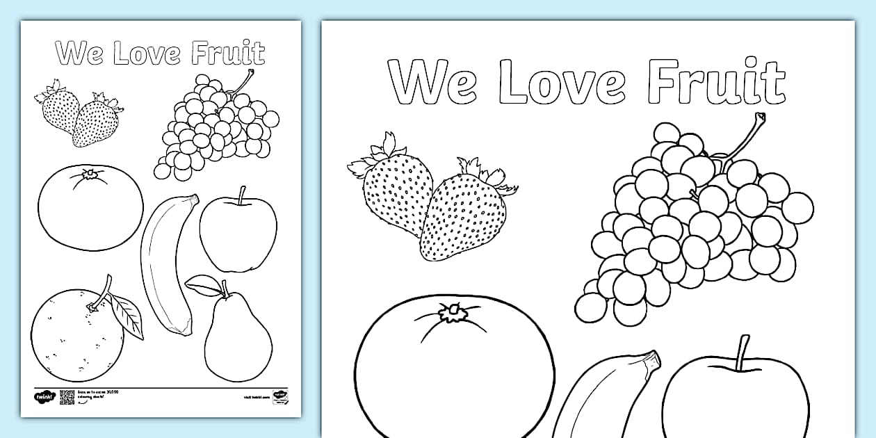 Fruit Coloring Poster (Teacher-Made) - Twinkl