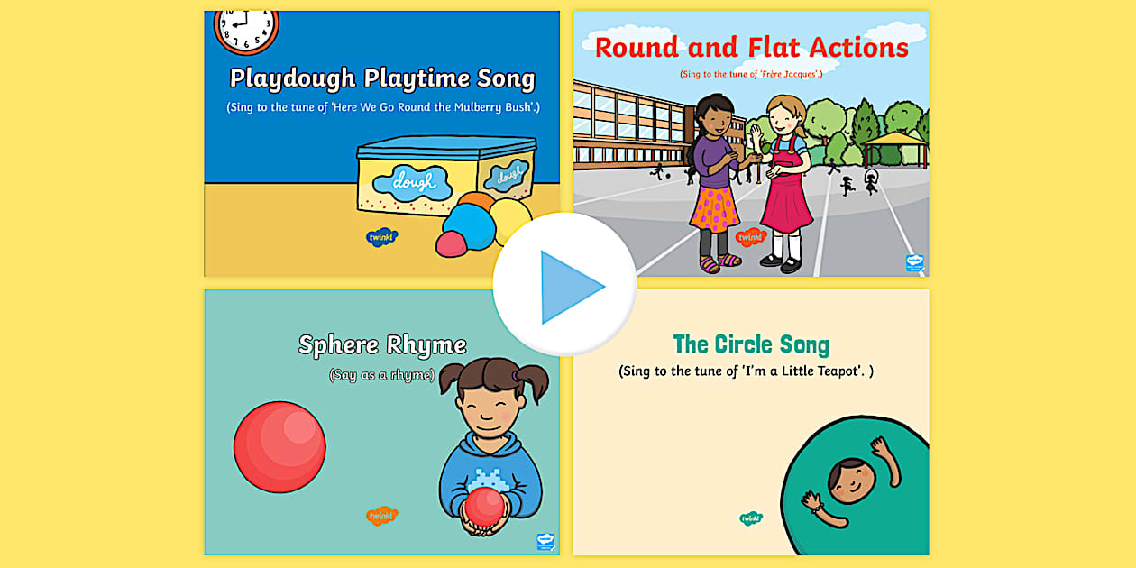 Round and Flat Songs and Rhymes PowerPoints Pack - Twinkl