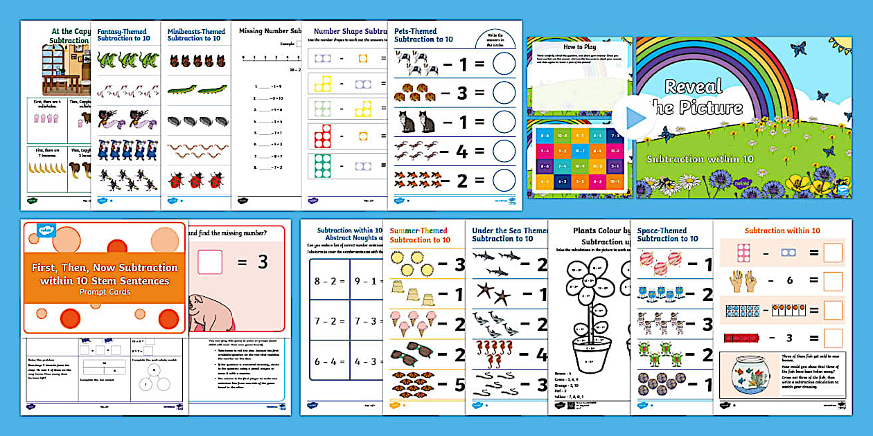 👉 Subtraction to 10 Bumper Activity Pack (Teacher-Made)