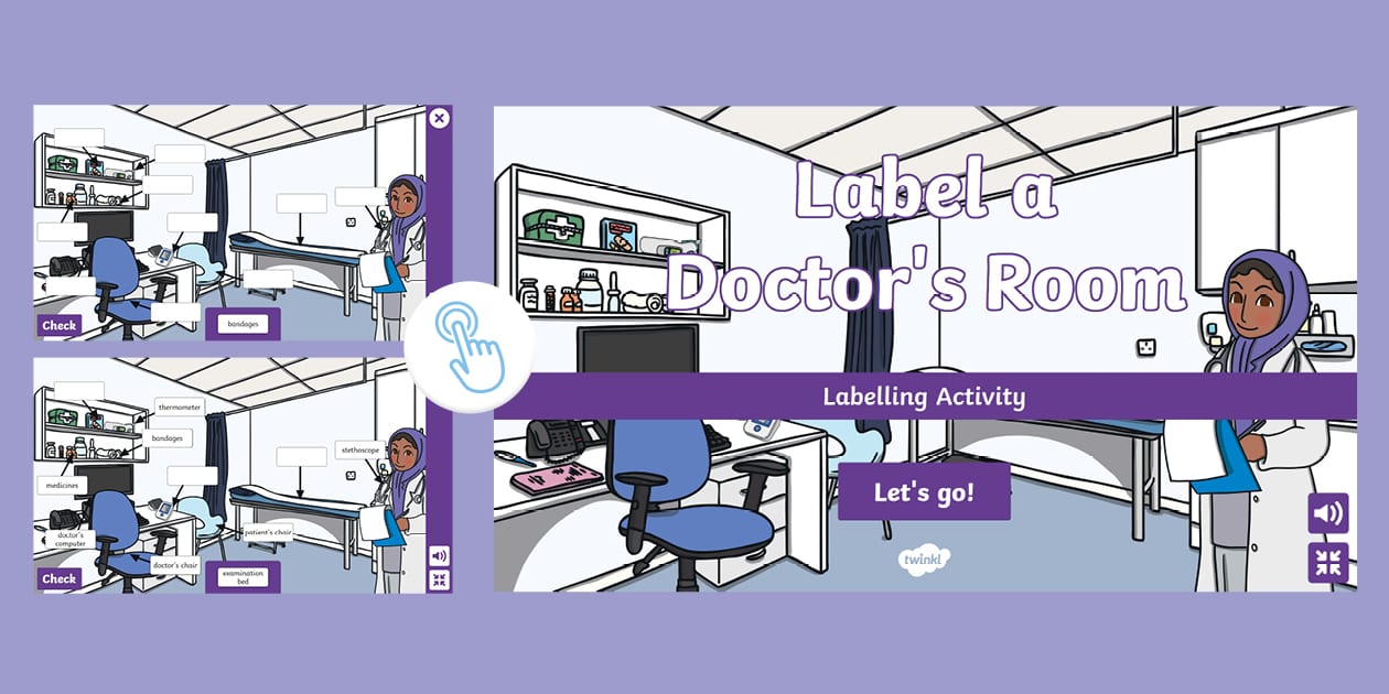 Label a Doctor's Room Interactive Labelling Activity