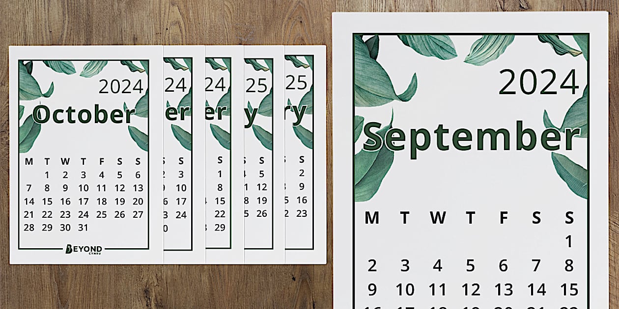 Academic Year 2024-2025 Botanical Monthly Wall Calendars