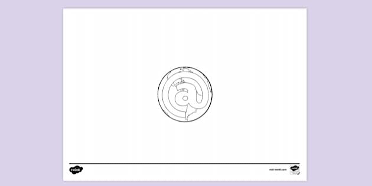 Internet Symbol Colouring | KS1 Colouring Sheets | Twinkl