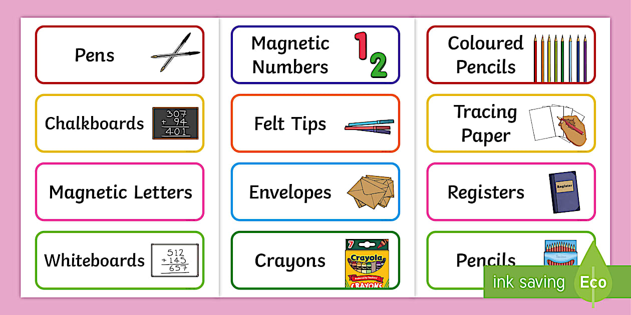 👉 Rainbow Themed Writing Area Resource Labels - Twinkl