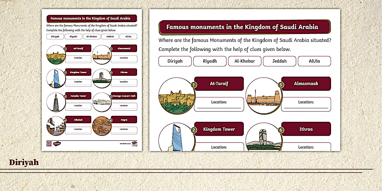 Famous World Heritage Sites in Saudi Arabia (teacher made)