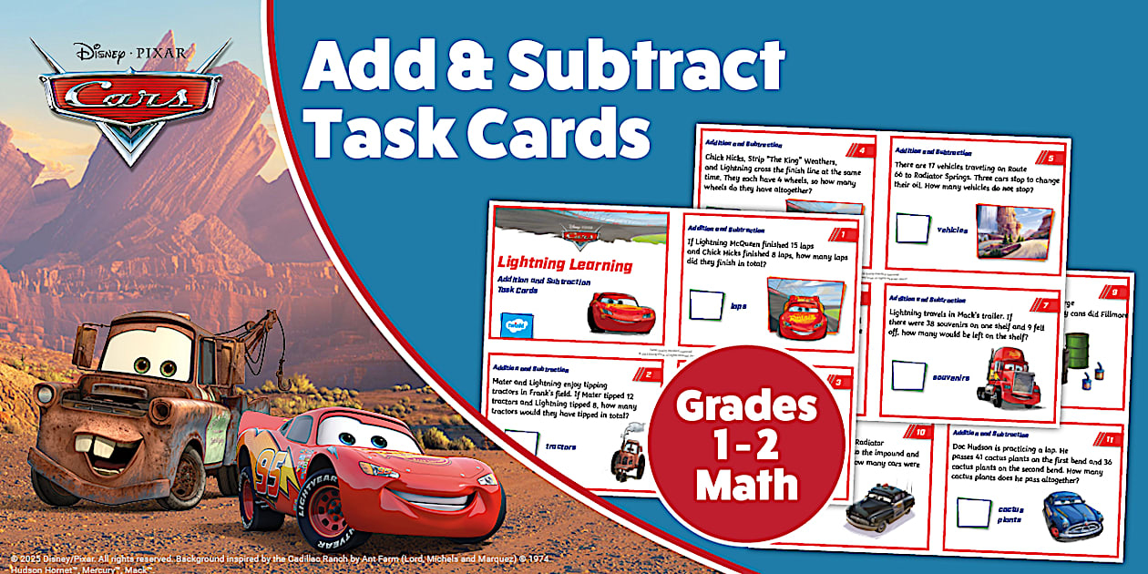 Cars: Lightning Learning! Addition and Subtraction Math