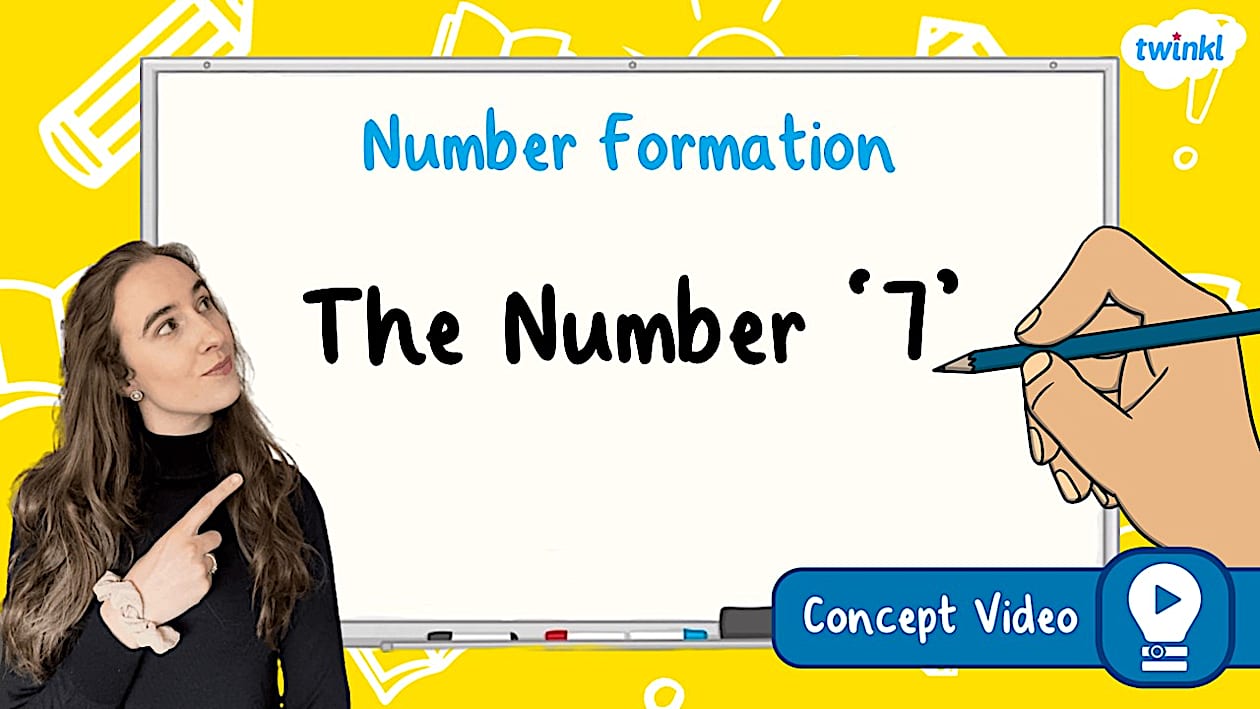 The Number '7' (Seven) | Number Formation Handwriting Concept Video