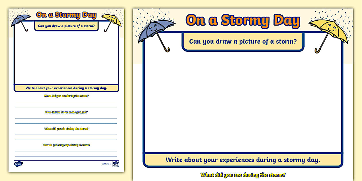 On a Stormy Day Writing Prompt (Teacher-Made) - Twinkl