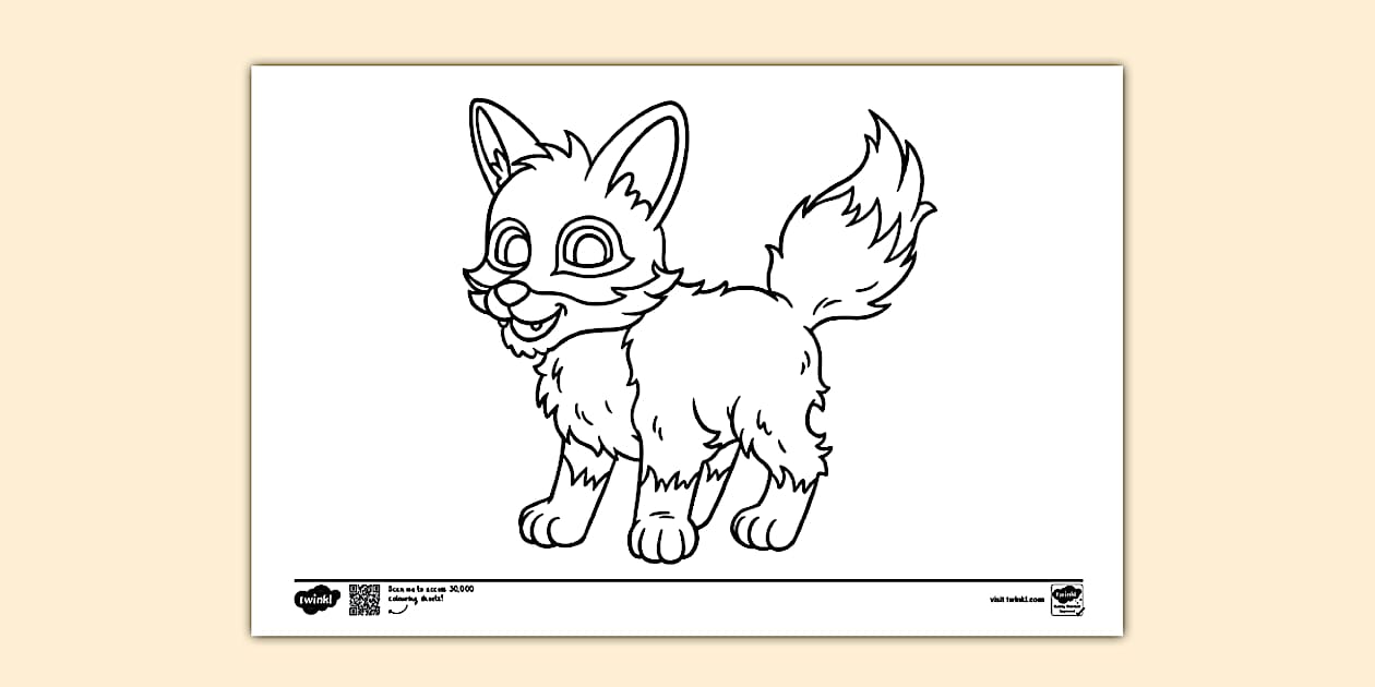 Cartoon Fox Colouring | Colouring Sheets (teacher made)