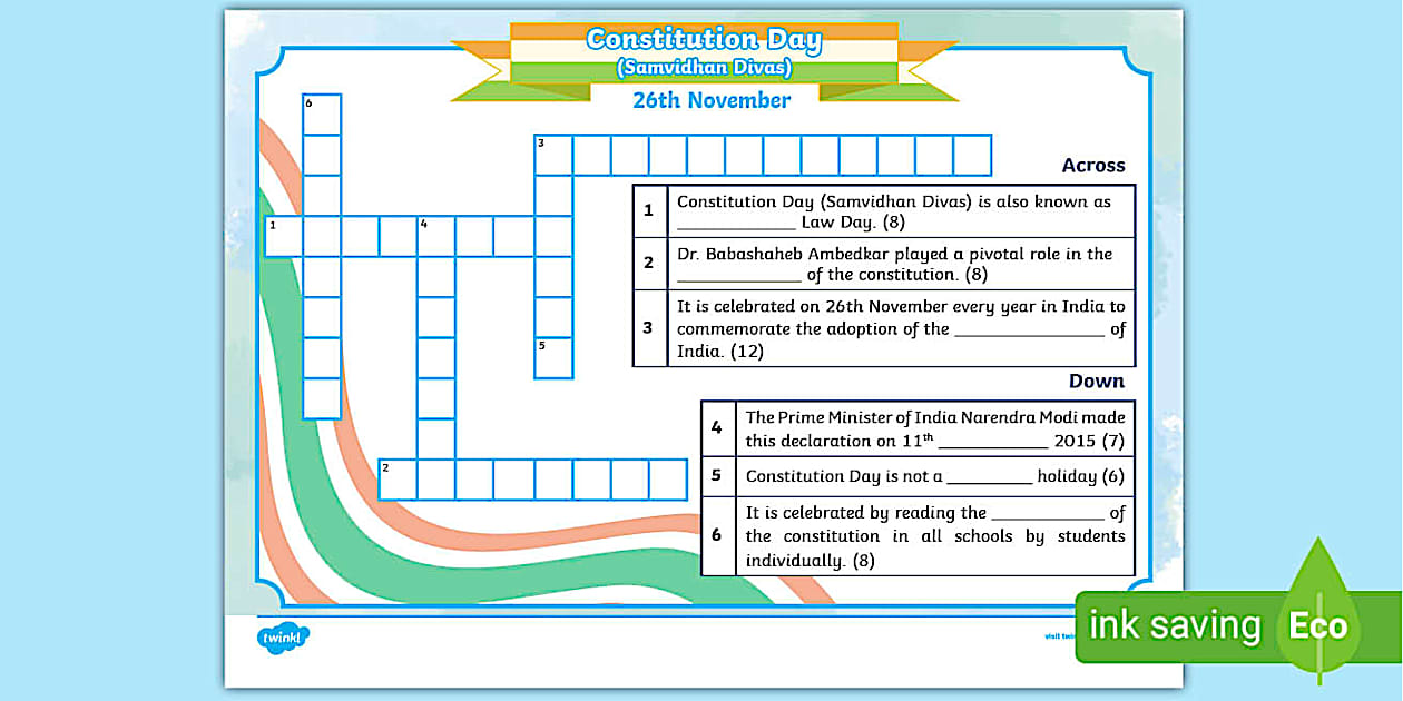Constitution day (crossword) (Teacher-Made) - Twinkl