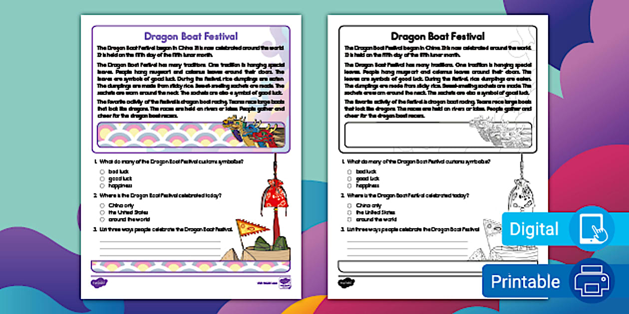 Dragon Boat Festival Reading Passage - Twinkl USA Resources