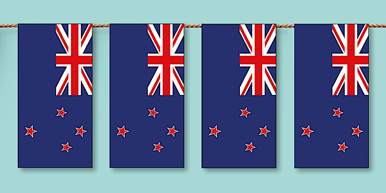 New Zealand / NZ Flag Display Bunting (Hecho por educadores)