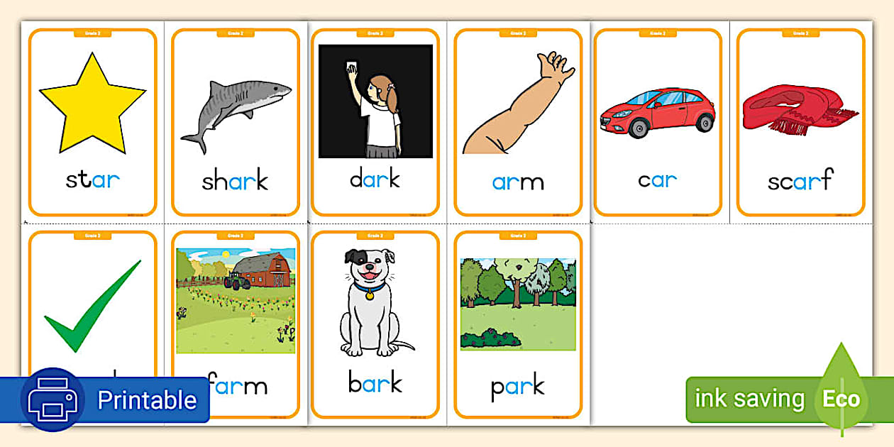 Grade 2 Phonics: -ar Flashcards (teacher made) - Twinkl