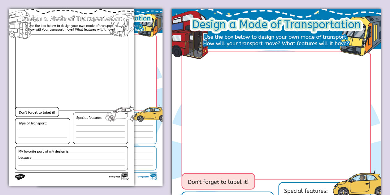 Design a Mode of Transportation - Twinkl