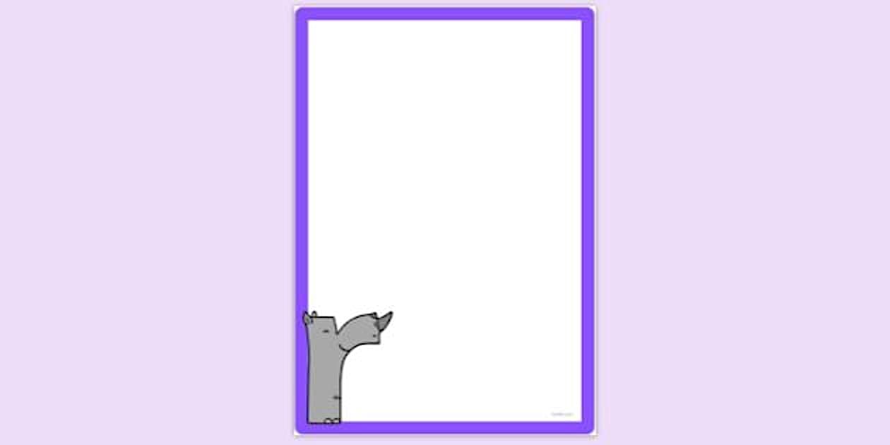 R Rhino Lowercase Page Border | Page Borders | Twinkl