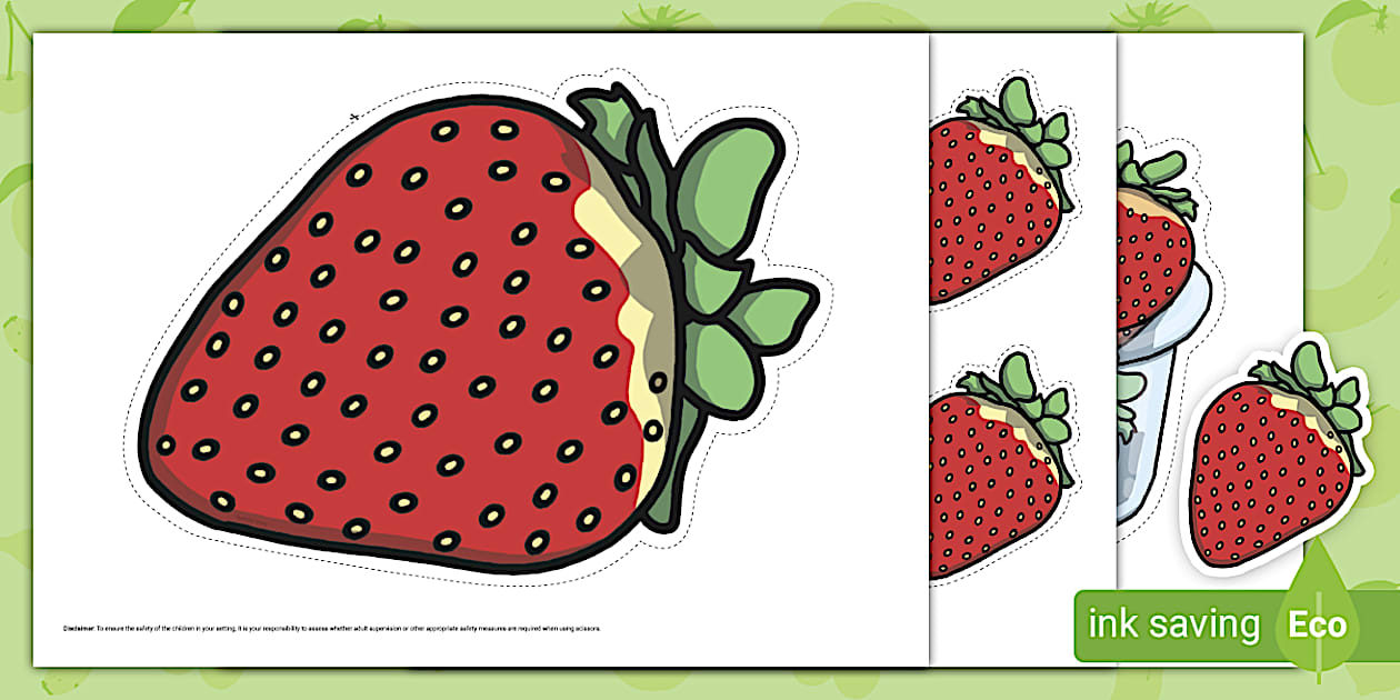 Strawberry Display Cut-Outs (teacher made) - Twinkl