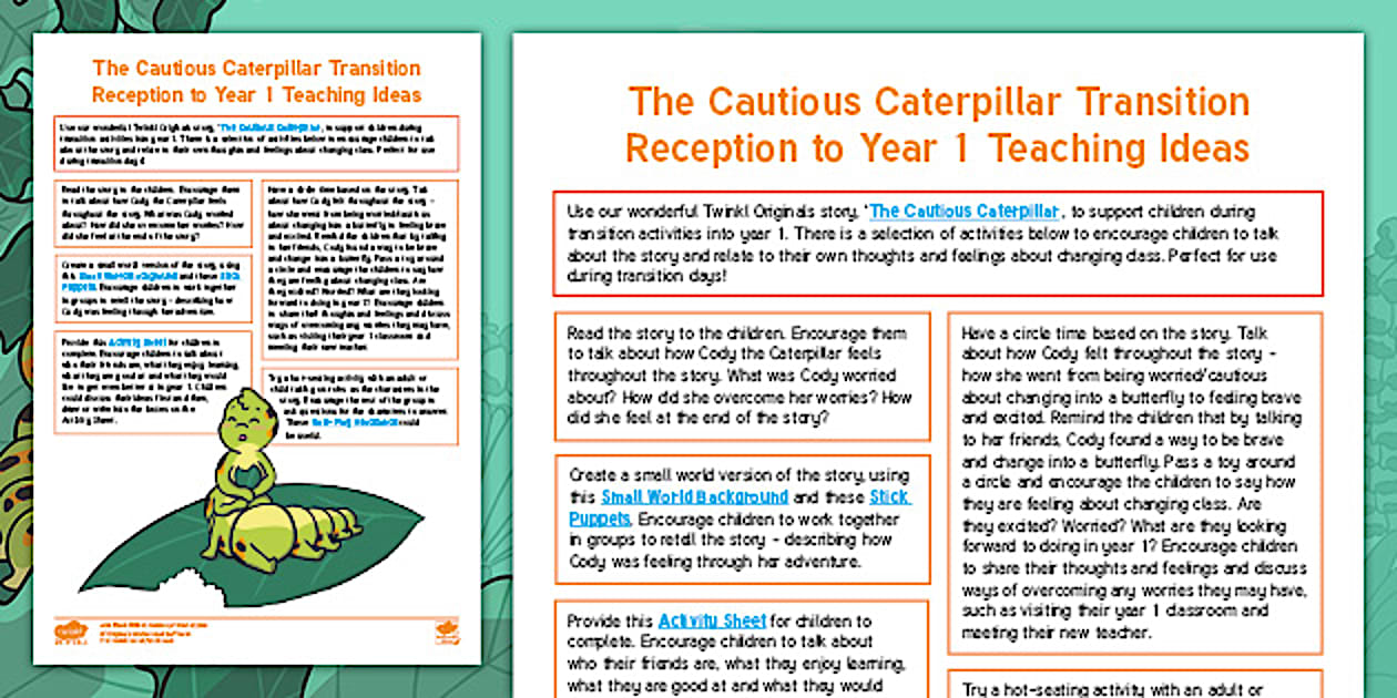 The Cautious Caterpillar Transition Reception to Year 1 Ideas