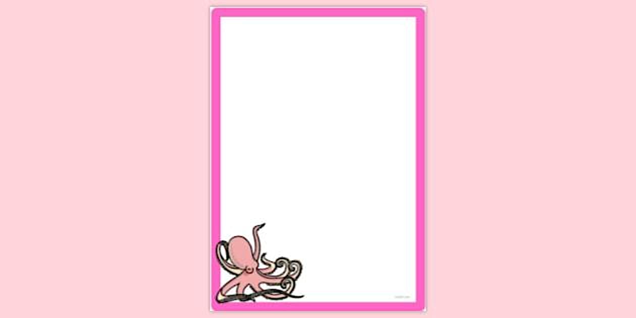 Printable Octopus Page Border | Page Borders | Twinkl