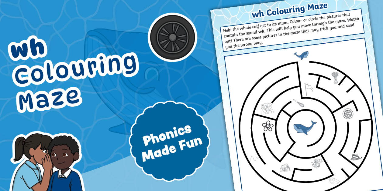 'wh' Phonics Maze - KS1 - Twinkl