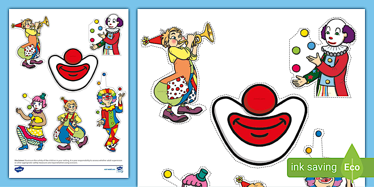 Clown Clip Art Cut-Outs
