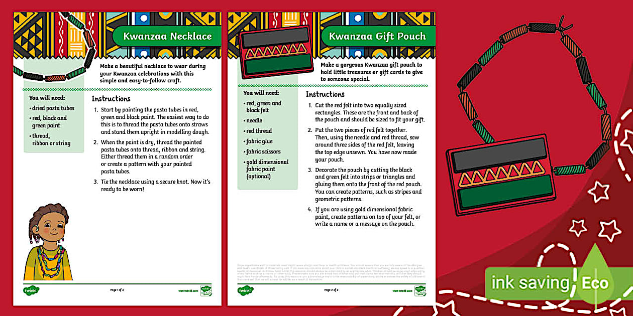How to Make a Kwanzaa Necklace and Gift Pouch (teacher made)
