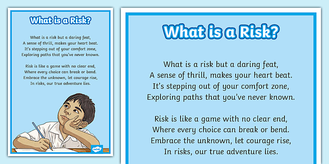 Risk Poem Example Display Poster (teacher made) - Twinkl