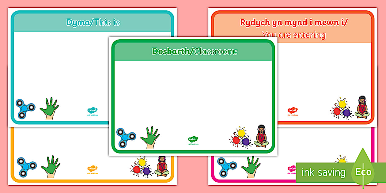 Editable Classroom Welcome Signs A4 Display Poster English/Welsh