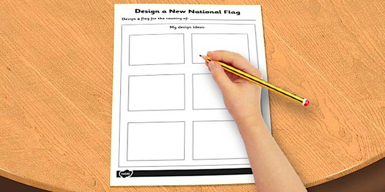 Design a New National Flag Worksheet / Worksheet - Twinkl