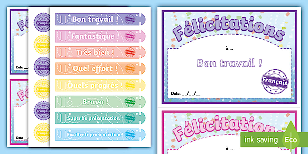 👉 French Reward Pack - Primary Resources - Twinkl