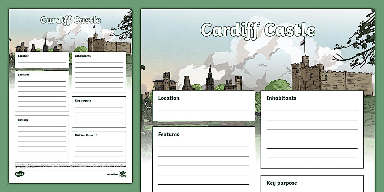 Cardiff Castle Fact File Template (teacher made) - Twinkl