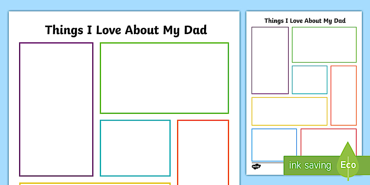 CfE Things I Love About my Dad Worksheet / Worksheet-Scottish