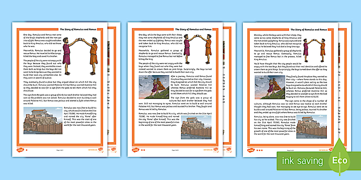 Higher Ability The Story of Romulus and Remus Differentiated Fact File