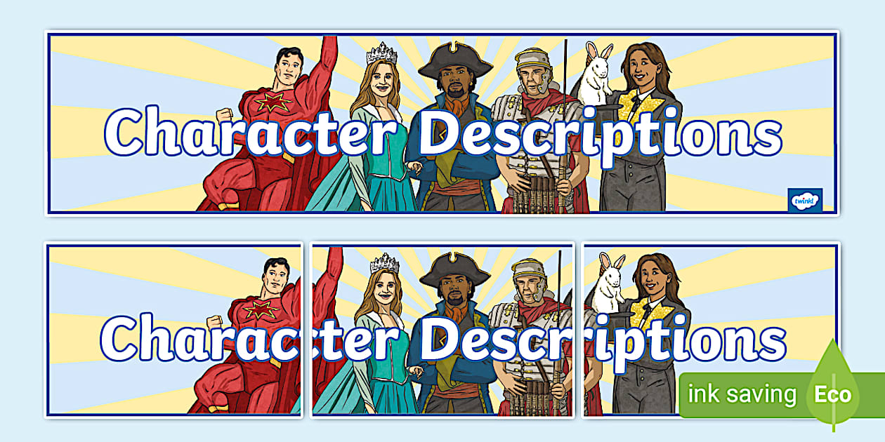 Character Descriptions Display Banner (teacher made)