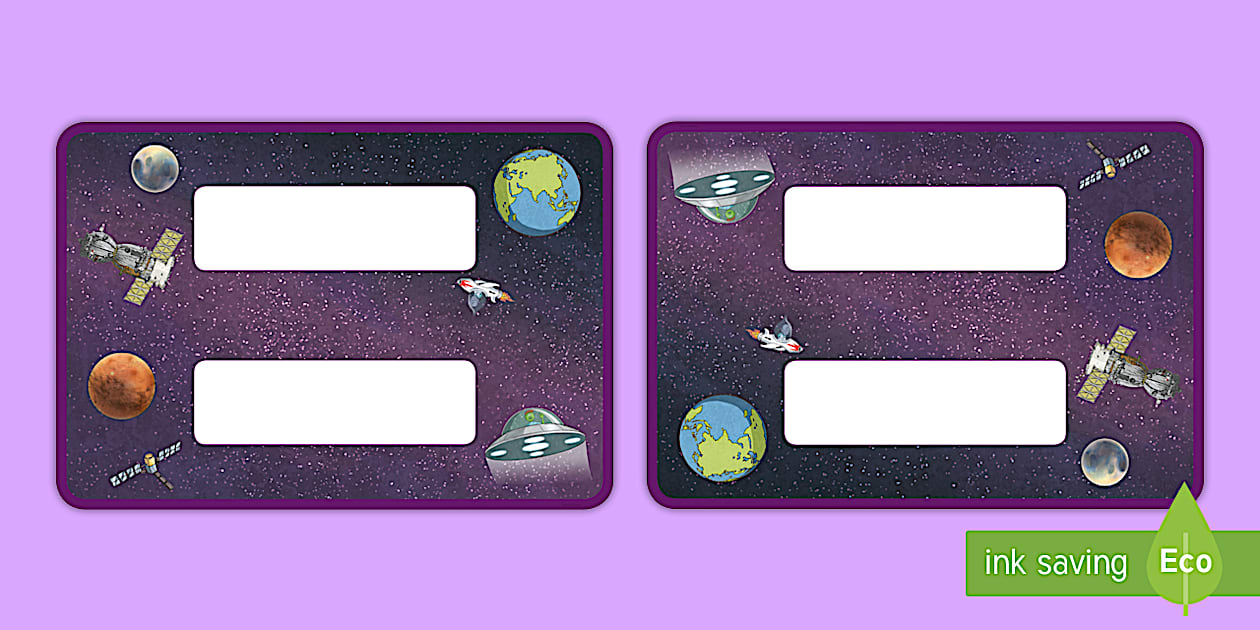 Space-Themed Desk Labels - Classroom Resource - Twinkl
