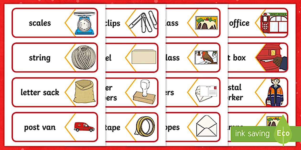Christmas Post Office Word Cards (teacher made) - Twinkl