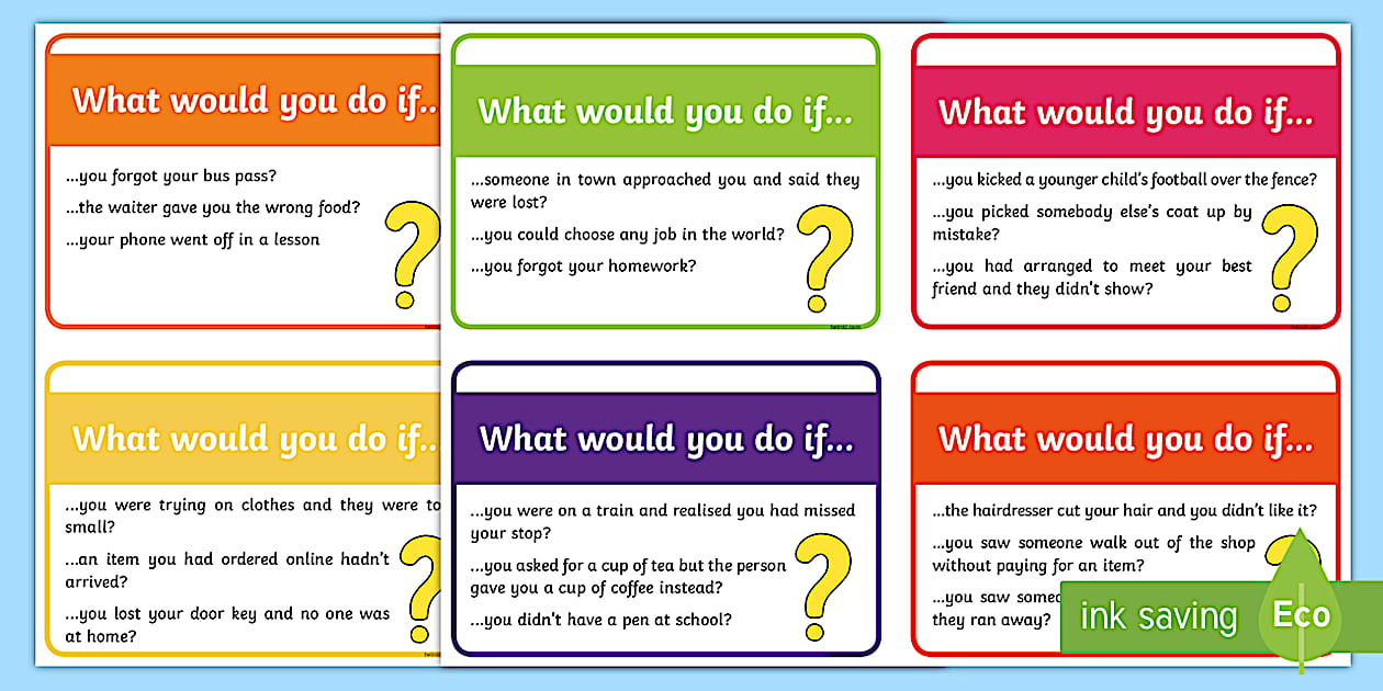 ‘What Would You Do If’ Questions ESL Prompt Cards | Twinkl