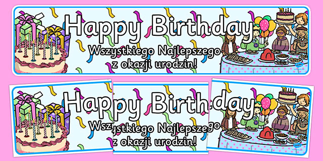 Birthdays Display Banners Polish Translation -Display banner, birthday,