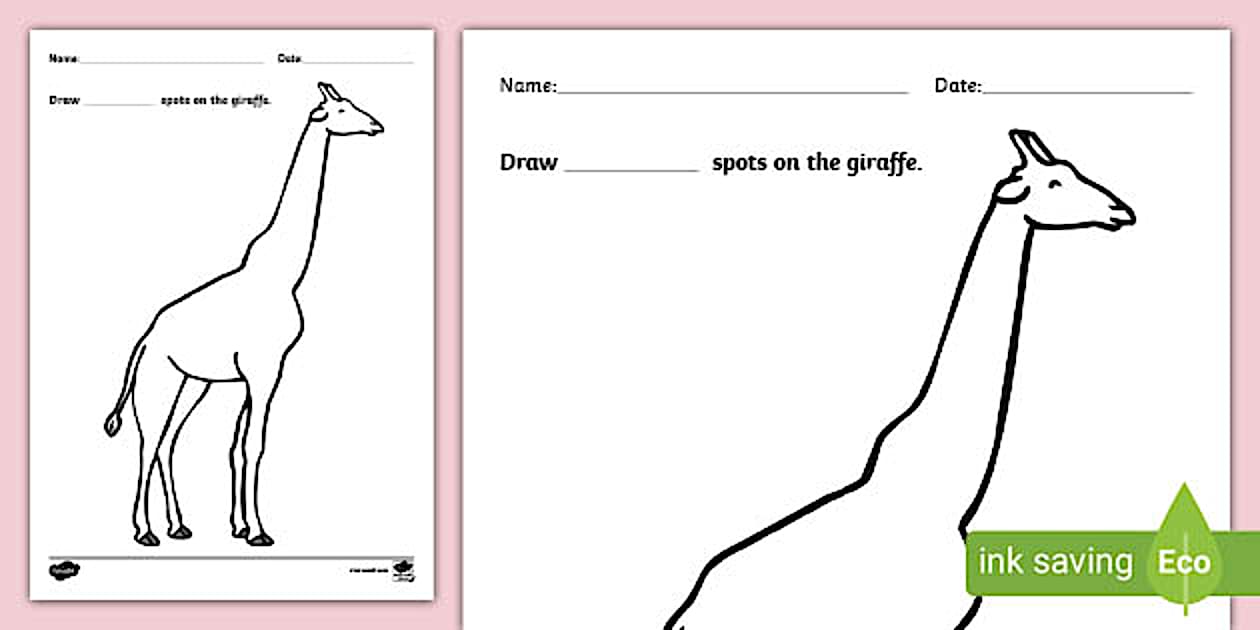 Giraffe Spots Counting and Coloring Sheet (Teacher-Made)