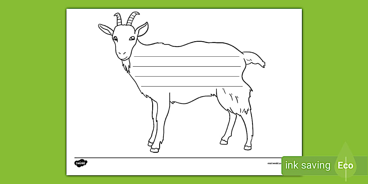 Goat Writing Template (Hecho por educadores) - Twinkl