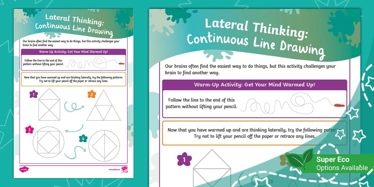 👉 Lateral Thinking: Continuous Line Drawing - Twinkl