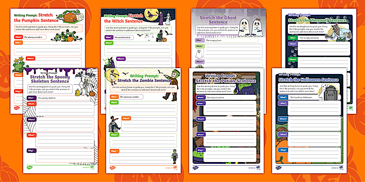 Halloween Stretch the Sentence Resource Pack (teacher made)