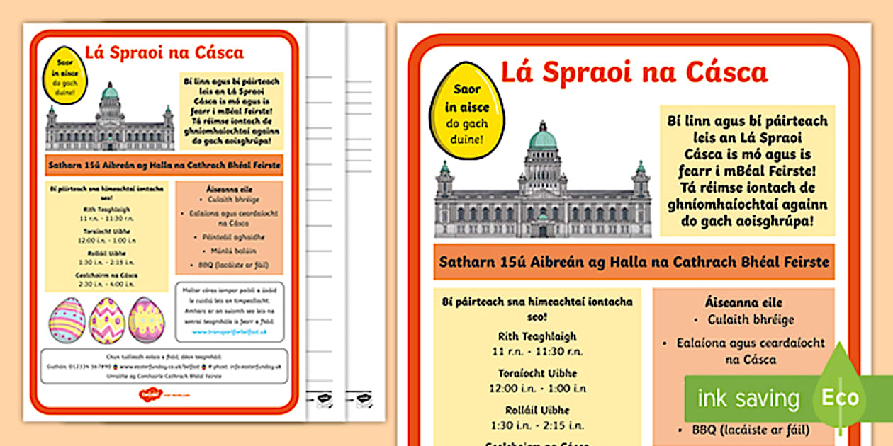 Lá Spraoi na Cásca - Léamhthuiscint (teacher made)