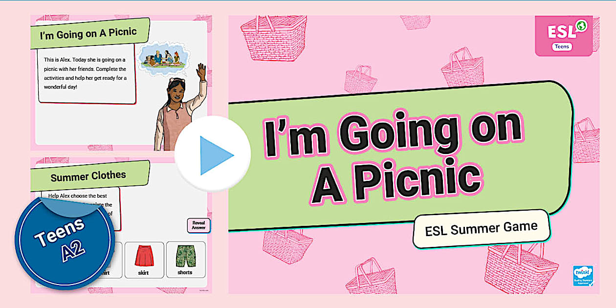 ESL Summer Game: I'm Going on A Picnic for Teens - Twinkl