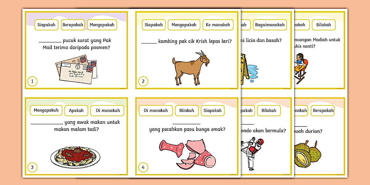 Kad Aktiviti Kata Tanya KSSR 1 (Lehrer gemacht) - Twinkl