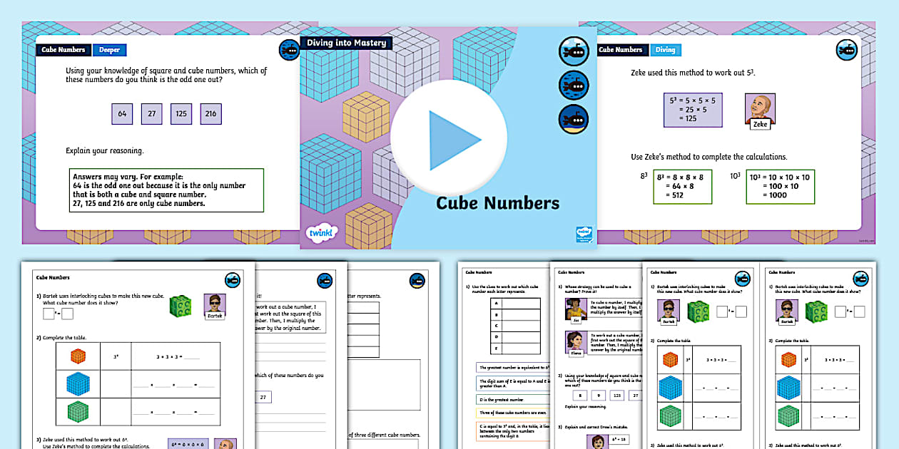 👉 Y5 Diving into Mastery: Step 7 Cube Numbers Teaching Pack