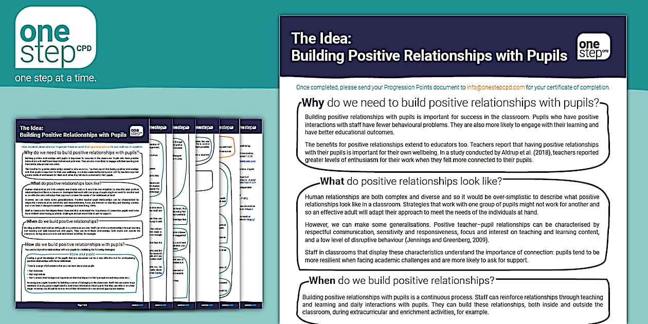 Positive Student-Teacher Relationship | OneStep CPD | Twinkl