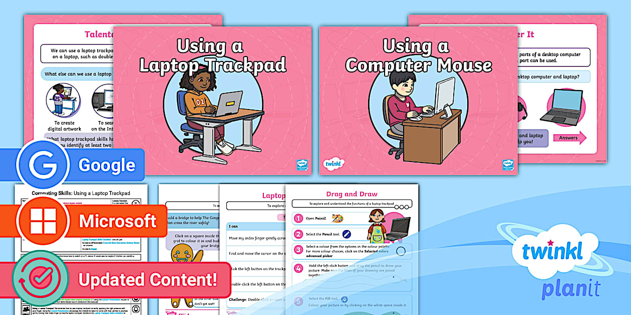 Computing: Computing Skills: Using a Mouse or Laptop Trackpad Year 1 ...